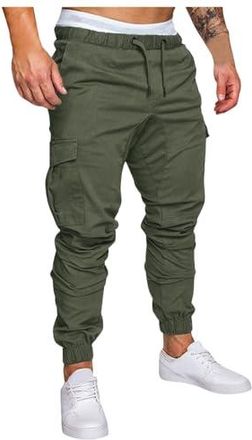 Generic Pantalon cargo dextérieur avec fermeture éclair pour homme, pantalon cargo décontracté quatre saisons en velours côtelé multi-poches pour homme, Panta