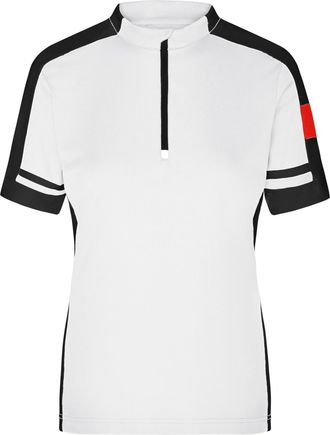 James & Nicholson Damen Rad-Shirt Cooldry - Tailliertes Kurzarm Bike Shirt f&uuml;r ambitionierte Radlerinnen | Farbe: white | Gr&ouml;sse: M
