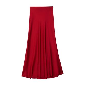 ottod'Ame Langer Satin Viskose Rock - - Skirts - Damen - Rot - M