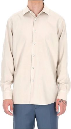 Ermenegildo Zegna Homme, Chemises, Beige, Taille: M Camicia in pura seta