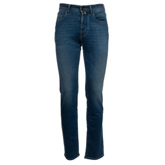 Jacob Cohen Blaue Super Stretch Baumwoll-Slim-Jeans - - Jeans - Herren - Blau - W33