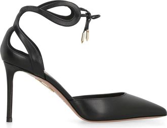 Aquazzura Femme, Chaussures, Noir, Taille: 40 EU Escarpins en cuir &agrave; bout pointu