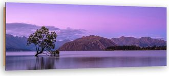 Feeby Dekobild See Deko Wand Kunstdruck Baum Violett 150x50 cm