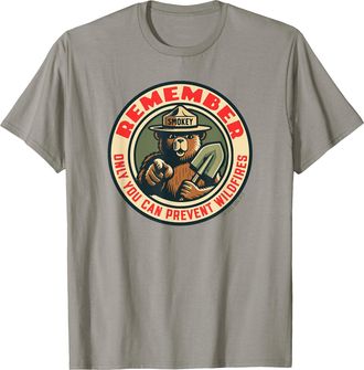 Giant Step Design Co. Remember Only You Vintage Smokey Bear Seal Retro T-Shirt