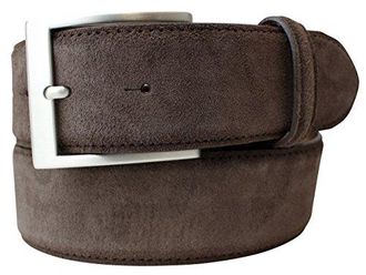 Brazil Lederwaren Ceinture en daim 4 cm | Ceinture en cuir velours pour homme et femme 40 mm | Ceinture en daim 4 cm en noir, marron, gris, bleu, marron fonc&eacute;. - Marron