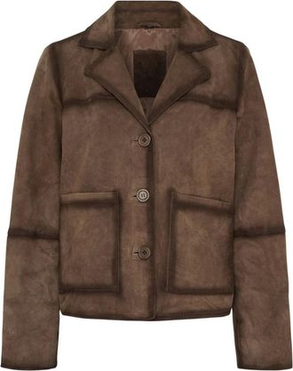 Notyz Notyz - Blazer court en daim - Femme - Vestes - Brun - Taille: 36 FR