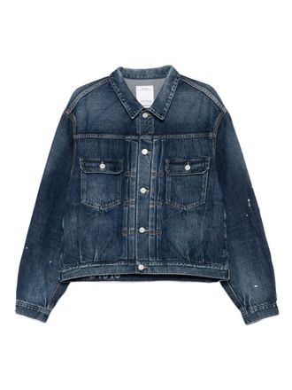 Visvim veste en jean à effet taches de peinture 101X - Bleu