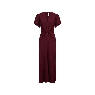 Victoria Beckham Robe longue col V &agrave; fronces