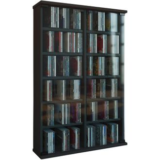 ebuy24 Ebuy24 - Etag&egrave;re cd/dvd m&eacute;dia Roma h. 92 x l. 60 x p. 18 cm Noir