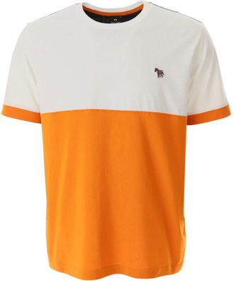 Paul Smith Homme, Tops, Orange, Taille: M Zebra Two Tone T-shirt