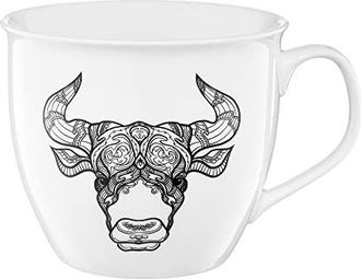 Ambition Tasse mit Sternzeichen Stier 550ml Zodiac Jumbotasse Porzellan Sp&uuml;lmaschine & Mikrowelle