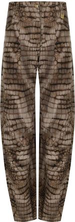 Elisabetta Franchi JEAN BARREL IMPRIM&Eacute; ALLIGATOR MARRON ELISABETTA FRANCHI