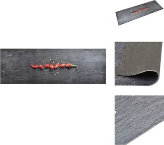 vidaXL K&uuml;chenteppich Waschbar Peperoni 60x300 cm - Bodenmatte - K&uuml;chenl&auml;ufer - Teppich - Wohnzimmerteppich - Esszimmerteppich