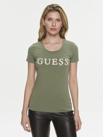Guess T-Shirt Pony Hair W4RI45 J1314 Grün Slim Fit