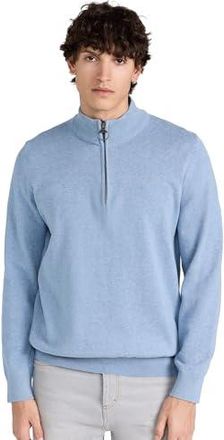 Barbour Pull en coton semi-zipp&eacute; pour homme Chambray fonc&eacute;, Chambray fonc&eacute;, M