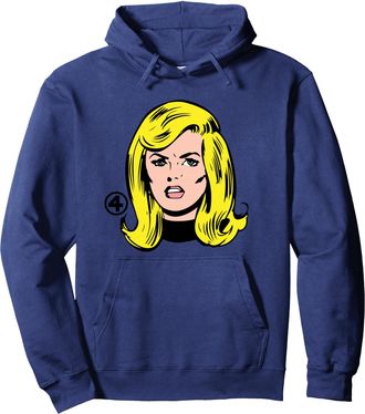 MARVEL Fantastic Four Invisible Woman Big Face Costume Pullover Hoodie