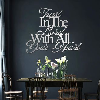 Generic Schwarzes Wandbild aus Metall mit dem Bibelvers Vertraue auf den Herrn, inspirierende Wanddekoration aus Metall mit dem Bibelvers Spr&uuml;che 3,5, Moderne