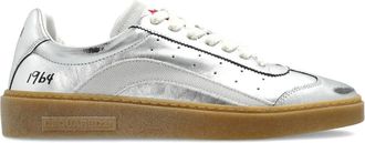 Dsquared2 baskets Rider en cuir métallisé - Argent