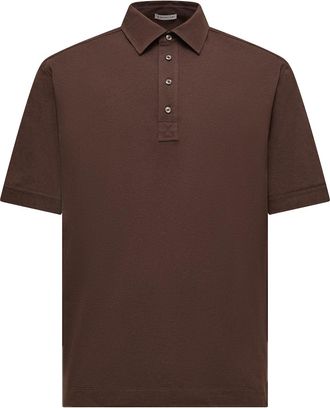 Moncler Moncler Polo En Coton Et Cachemire, Homme, Marron, Taille: Xl