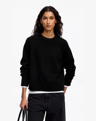 Arket Wollpullover Mit Umgeschlagenen &Auml;rmeln -Schwarz