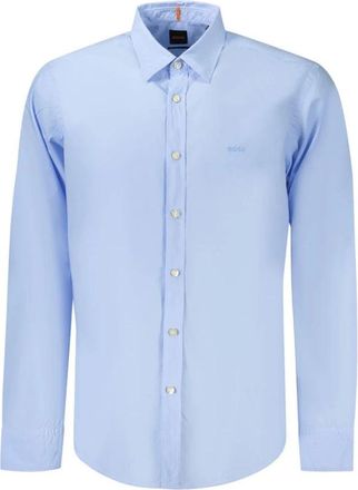 HUGO BOSS Homme, Chemises, Bleu, Taille: 2XL Chemise Homme Bleue Coton Col Italien