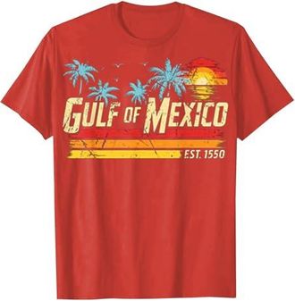 Generic T-shirts d&eacute;t&eacute; pour femmes du golfe du Mexique 2025 &agrave; manches courtes tendance d&eacute;contract&eacute;s hauts sortant vintage coupe ample mignon r&eacute;tro pour dames t