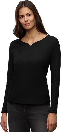 Street One Basic Shirt mit Rippstruktur Black 42