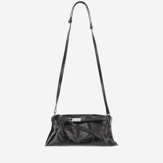 Benedetta Bruzziches Womens Glossy Leather Bag Black Shoulder