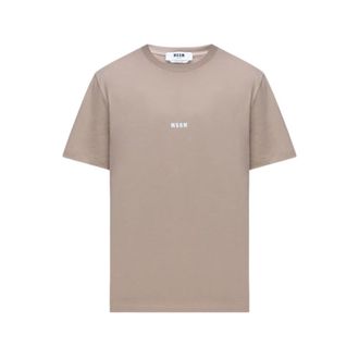 Msgm Beiges Baumwoll-T-Shirt f&uuml;r M&auml;nner - - Tops - Herren - Beige - L