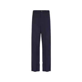 Balenciaga Stretch Wollhose - - Trousers - Herren - Blau - XS
