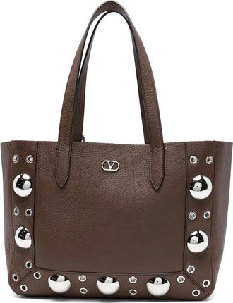 Valentino Garavani Metallic-eyelet Leather Tote Bag