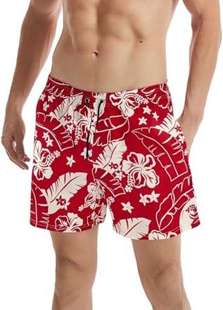 Generic Short de bain pour homme - Short de plage d&eacute;t&eacute; - S&eacute;chage rapide - Short de bain pour homme, Rouge, XXL