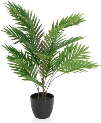hjh OFFICE Plante Artificielle Areca Hauteur 70 cm Vert Décoration Palmier à Fruits dor Facile à Entretenir Palmier dintérieur Artificiel, 871009