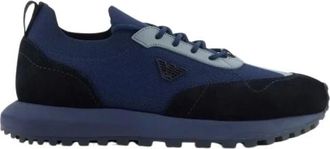 Emporio Armani Homme, Chaussures, Bleu, Taille: 43 EU Knit Baskets with Suede Details