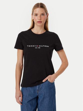 Tommy Hilfiger T-Shirt Heritage C-Nk WW0WW31999 Schwarz Regular Fit