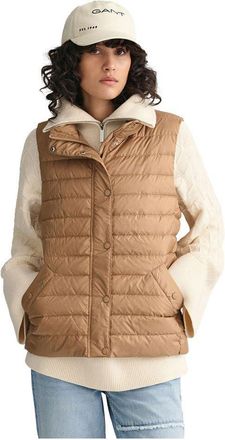 GANT Damen Light DOWN Gilet Weste, WARM Khaki, XL