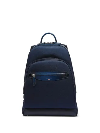 Santoni sac &agrave; dos &agrave; logo grav&eacute; - Bleu