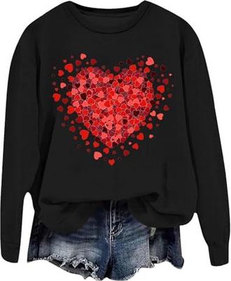 Generic 2026 Sweat-shirt dhiver tendance pour femme avec imprim&eacute; festif et col rond, Noir, XXL