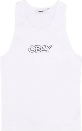 Obey Wei&szlig;es geripptes Tanktop - - Tops - Herren - Wei&szlig; - XL