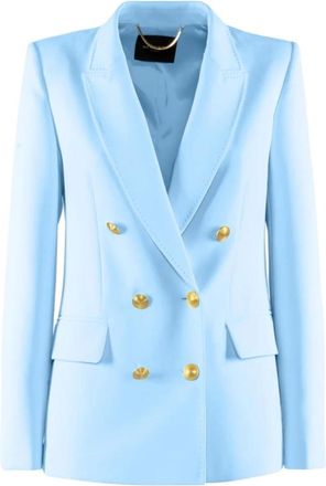 Nenette Femme, Vestes, Bleu, Taille: 44 FR Blazer Crois&eacute; Tailleur avec Boutons Dor&eacute;s