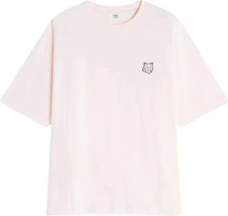 Maison Kitsun&eacute; Homme, Tops, Rose, Taille: M Fox Head Oversize Tee-Shirt
