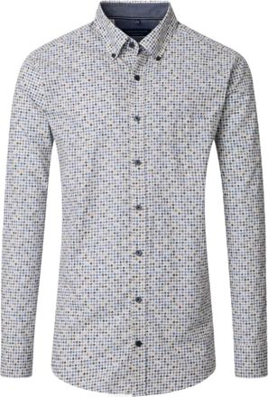 Casamoda Comfort Fit Shirt Circle Print Braun/Blau/Gr&uuml;n, Blau/Gr&uuml;n/Beige, 3XL