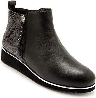 Pediconfort Boots avec double glissière - FEMME - Taille : 41 - Couleur : Noir/imp. reptile