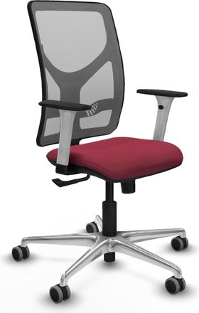 Piqueras y Crespo Moderner B&uuml;rostuhl mit wei&szlig;en und schwarzen Armlehnen, h&ouml;henverstellbare Lendenwirbelst&uuml;tze, ausgestattet mit 3 Positionen und Schneideschaum, Grau/Gr