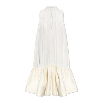 Rotate Rotate Birger Christensen, Femme, Robes, Blanc, Taille: 38 FR Robe Courte avec Drap&eacute;