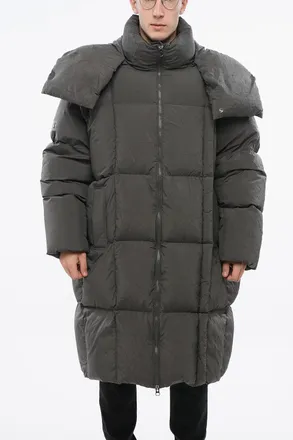 Maison Margiela MM6 Maxi Stepp-Daunenmantel mit abnehmbarer Kapuze Maison Margiela