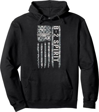 The Salty Veteran B2 Spirit Amerikanische Flagge Milit&auml;r Stealth Bomber Camo B2 Pullover Hoodie