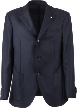 Luigi Bianchi Mantova Homme, Vestes, Bleu, Taille: L Blazer Crois&eacute; Tailleur