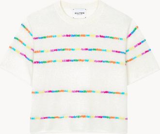 Kujten Cropped top cachemire col rond - Top Teri