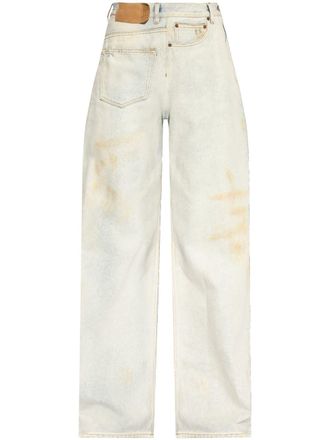 Maison Margiela jean ample &agrave; effet us&eacute; - Bleu